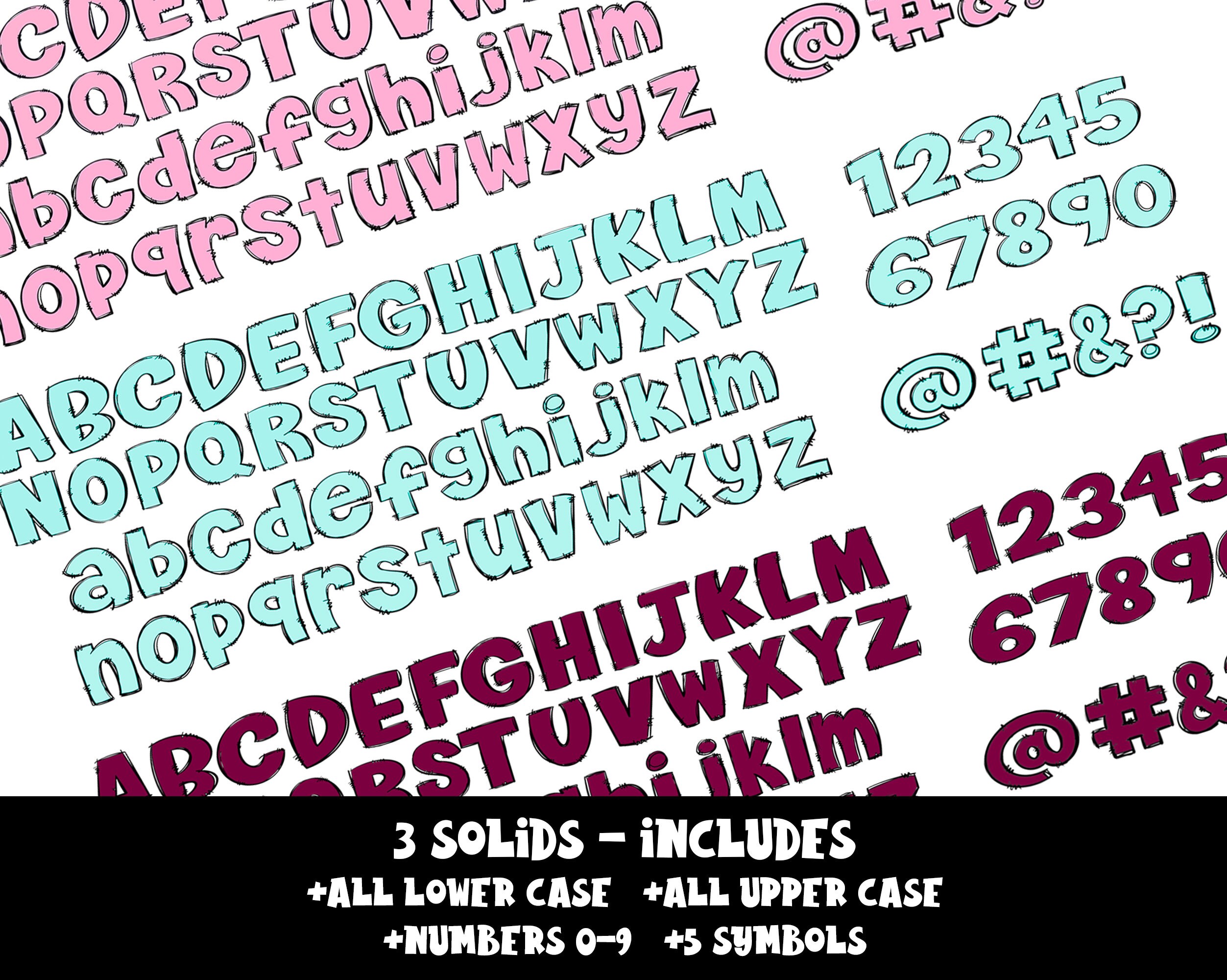 Valentines Doodle Letters Alphabet Bundle Scribble Letters - Etsy