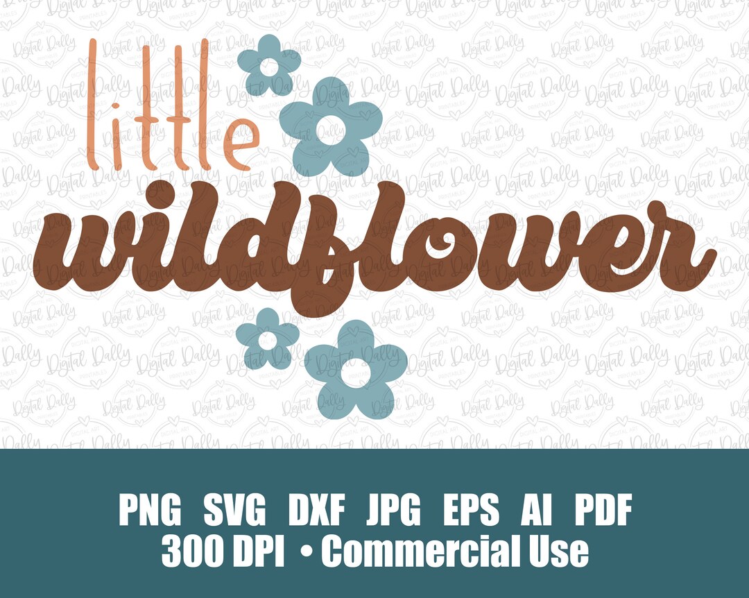 Little Wildflower SVG, Cut Files for Commercial Use, Girly Design, Botanical Flowers Leaves ...