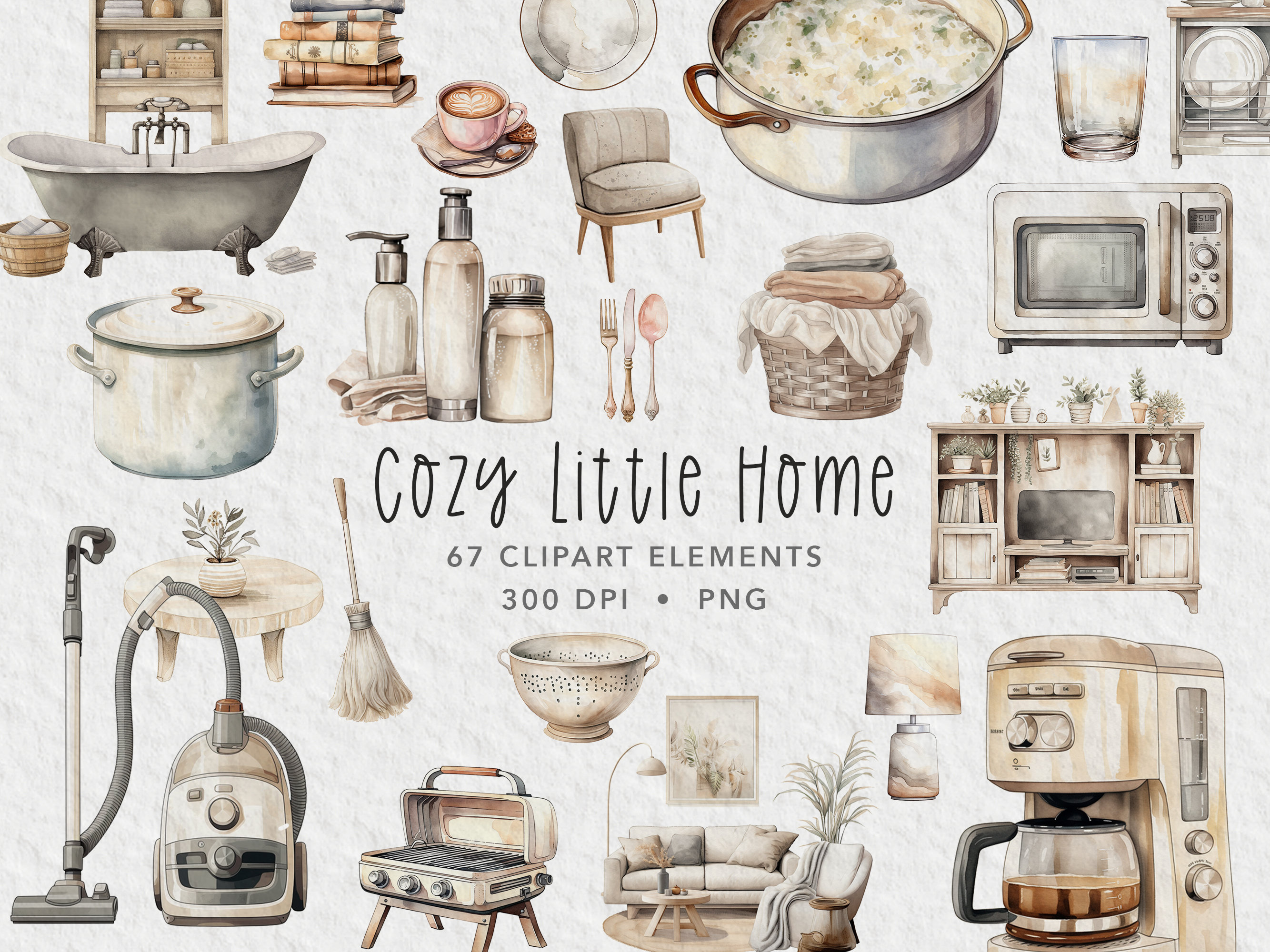 Household Items Clipart, Lifestyle PNG, Daily Chores, Housekeeping ...