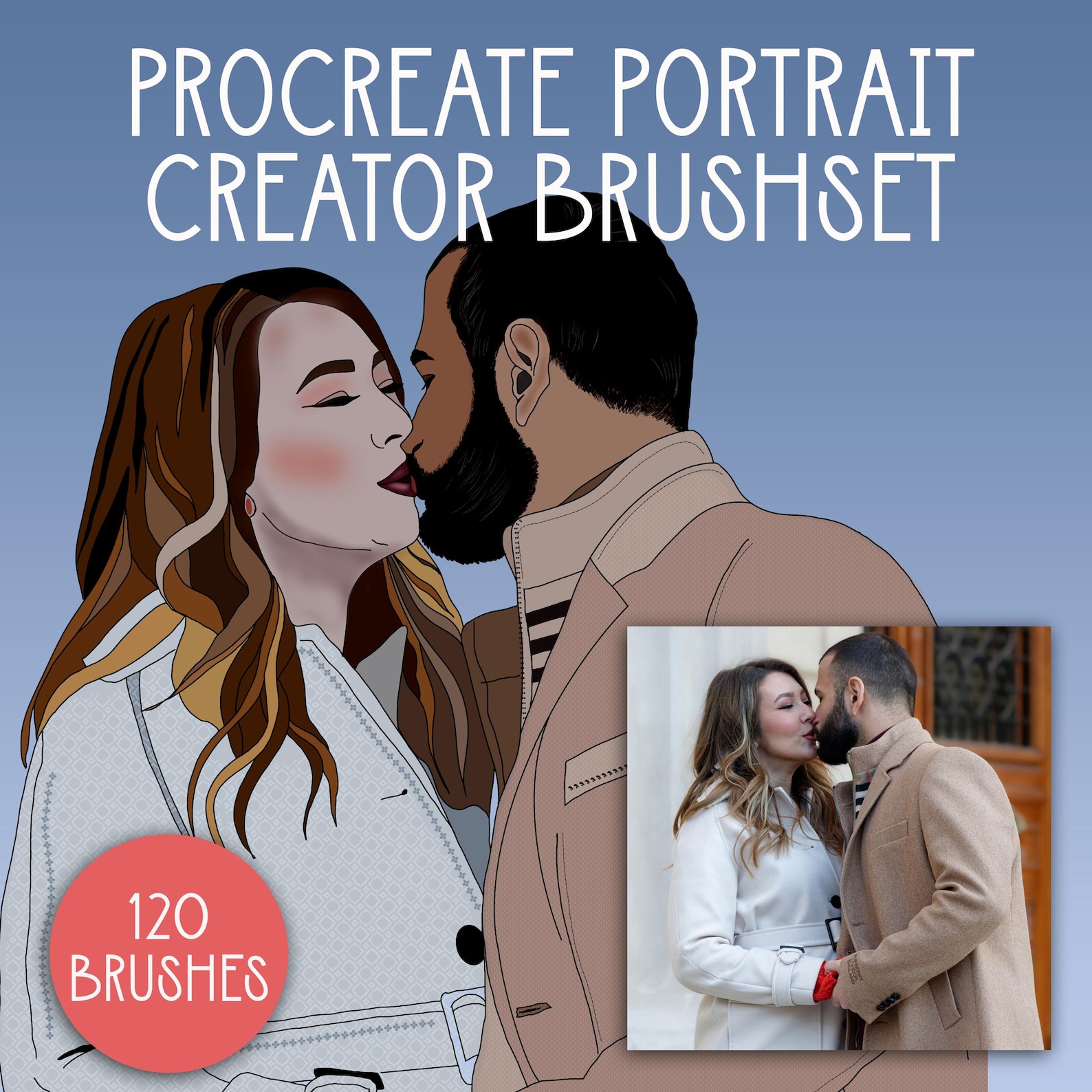 Procreate Portrait Creator, 120 Brushes and Stamps for Creating People ...