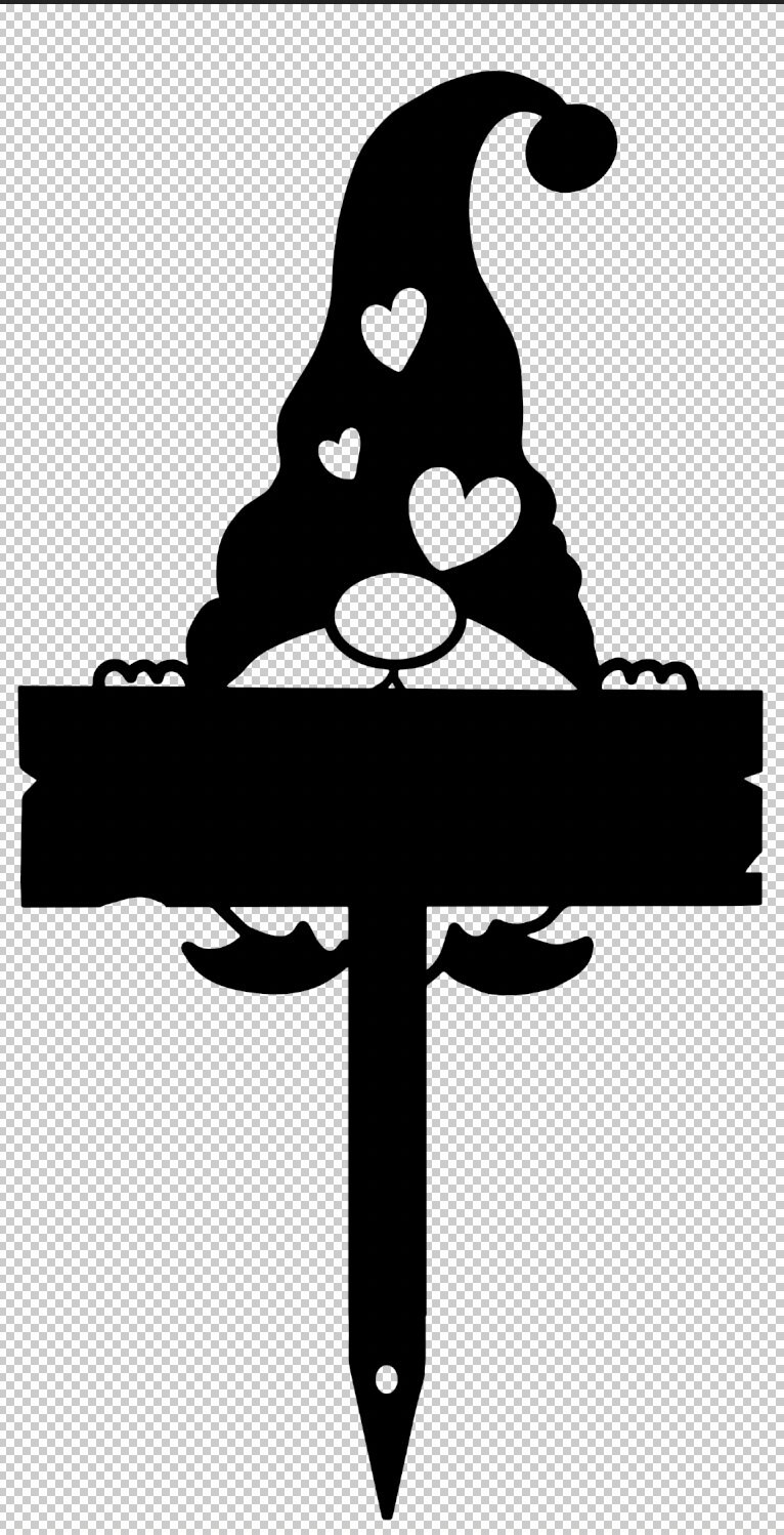 Gnome Garden Marker Template SVG Bundle File, Plant, Garden Stake ...