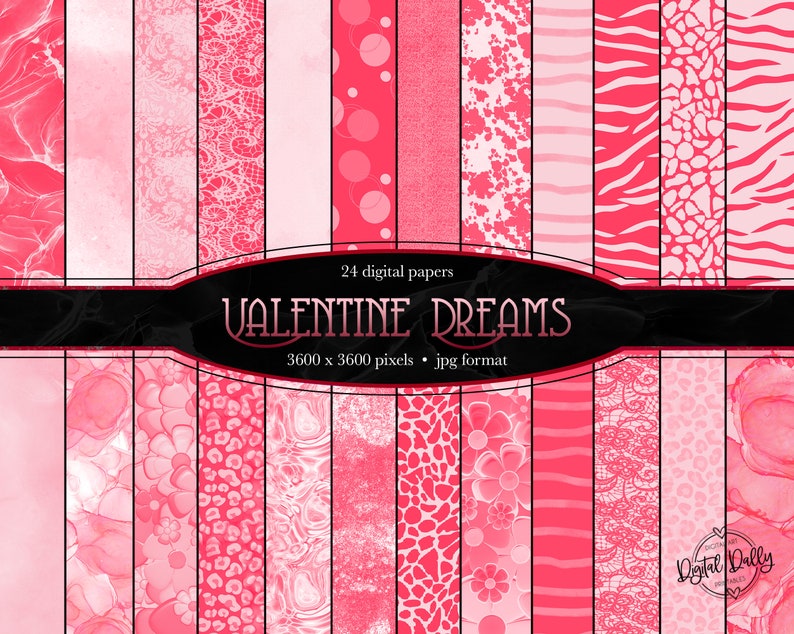 Valentines Day Digital Paper, Texture Background, Cheetah and Leopard ...
