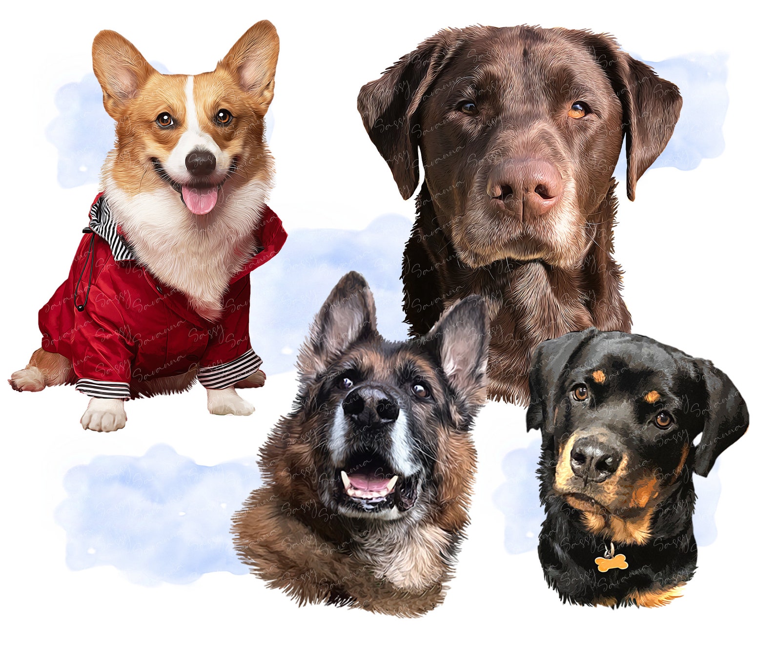 Dog PNG Files Puppy Illustrations Dog Art Pet Puppy Puppy | Etsy