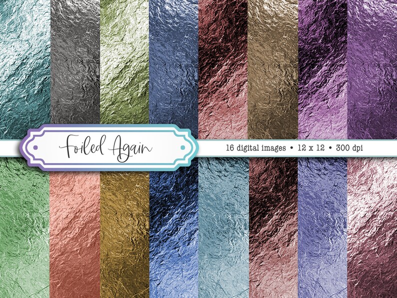 Metallic Foil Textures, Foil Digital Paper, Colored Foil, Silver Foil ...