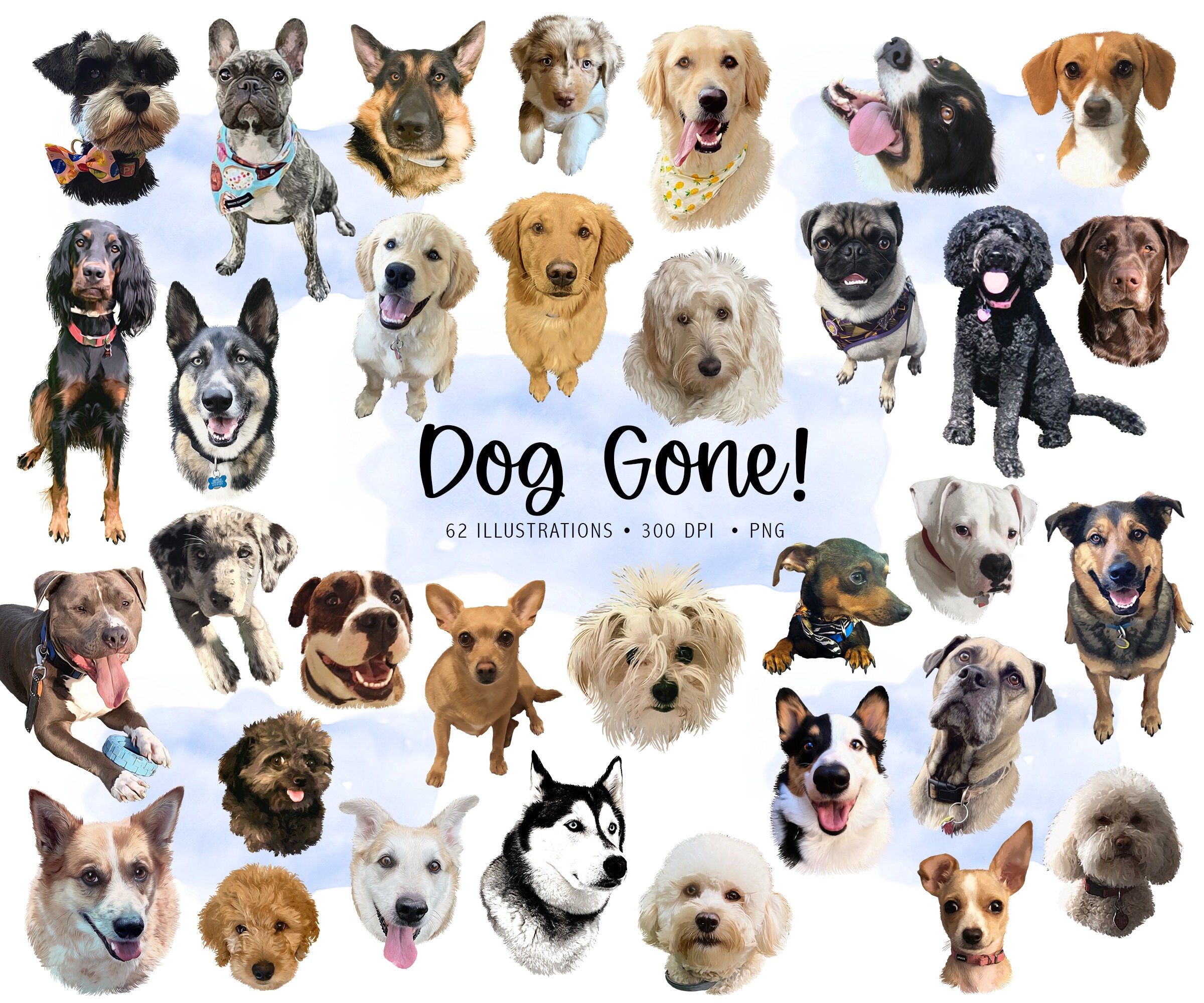 Dog PNG Files Puppy Illustrations Dog Art Pet Puppy Puppy - Etsy