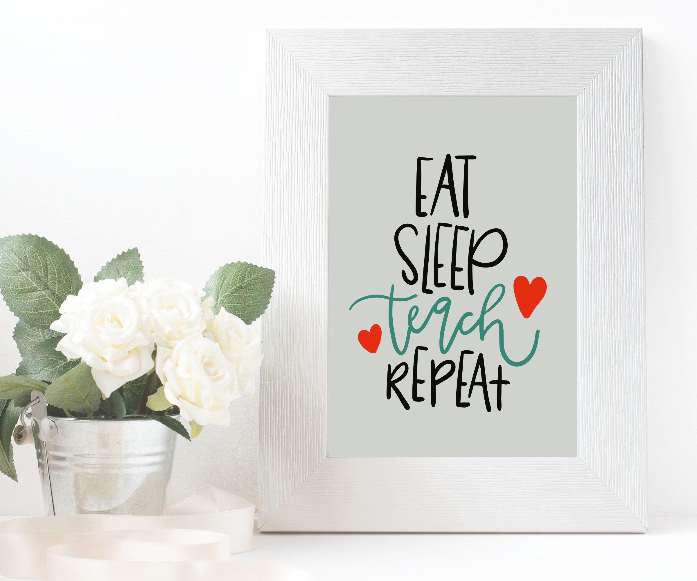 Eat Sleep Teach Repeat SVG Schoolteacher Art Clipart Cricut | Etsy