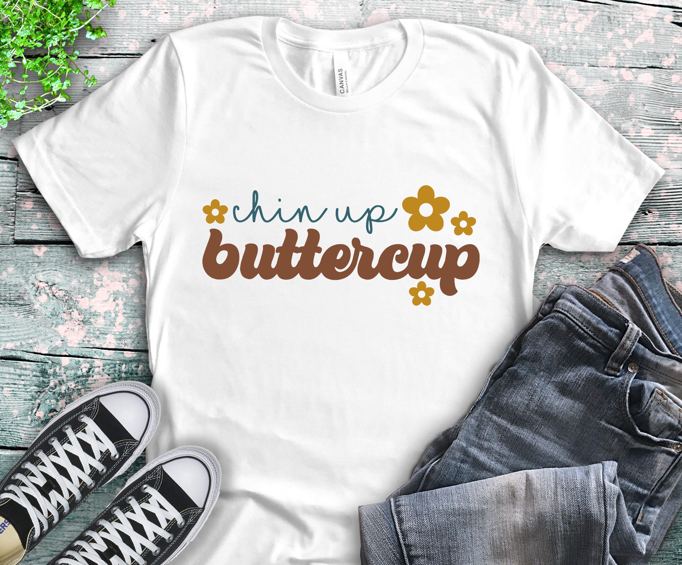 Chin up Buttercup SVG Cut File - Retro Boho Spring Svg, Southern Quote ...