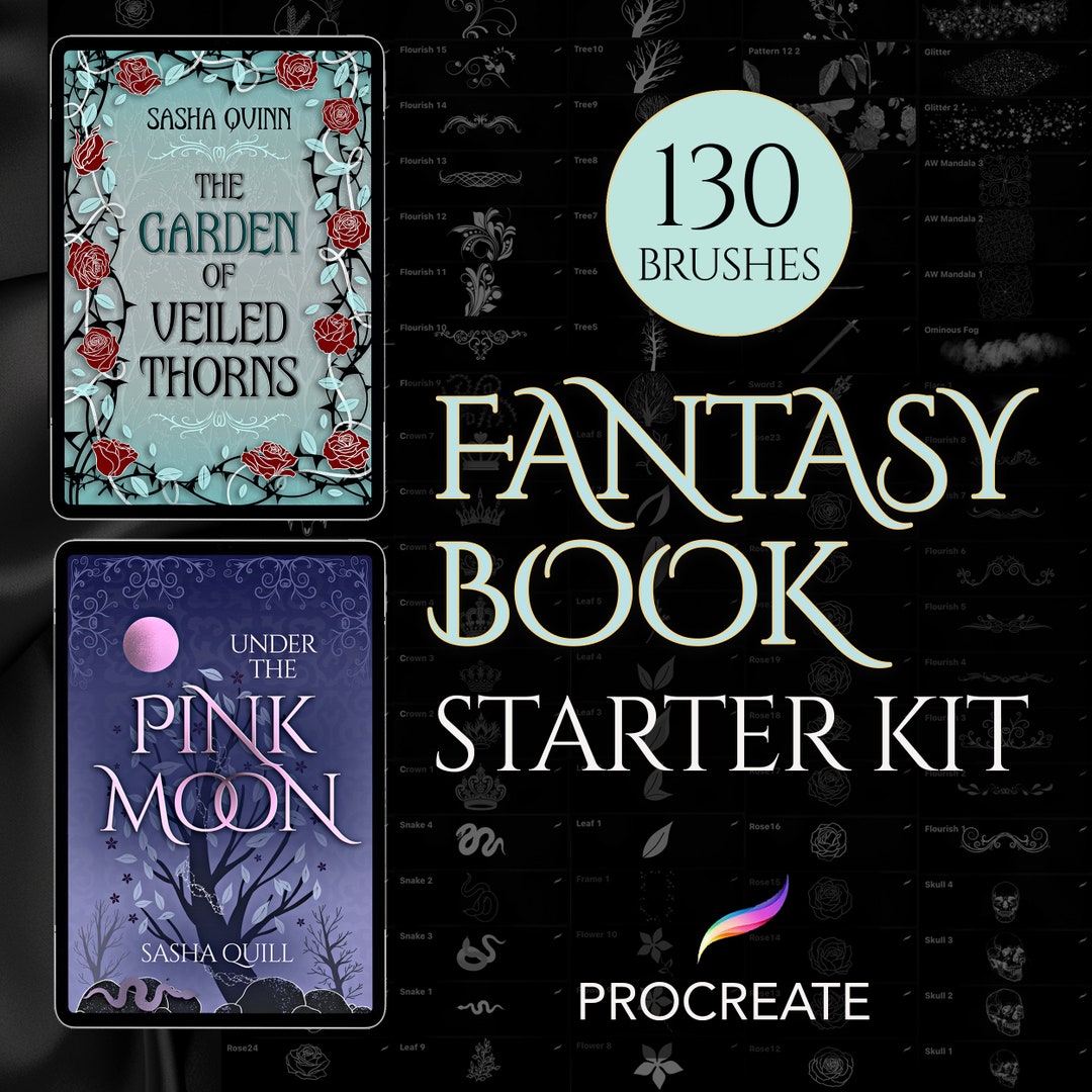 Fantasy Book Cover Brushes, Procreate Stamps, Book Cover Maker, Fantasy ...