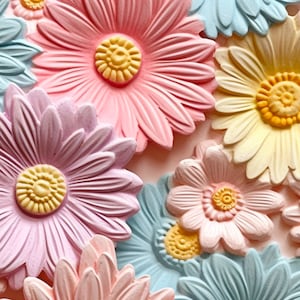 Seamless Daisy Pattern, Pastel Felt Daisies Seamless, Baby Pattern, 3-D ...