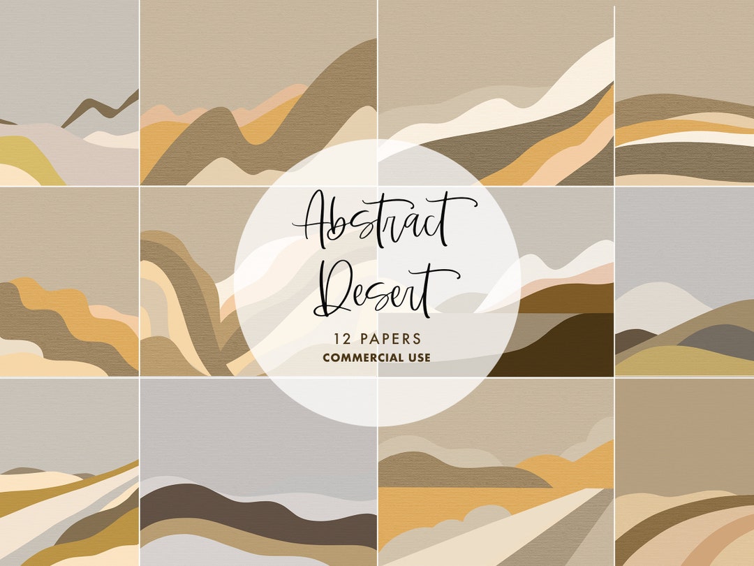 Desert Landscape Paper Digital Watercolor Texture Papers for - Etsy