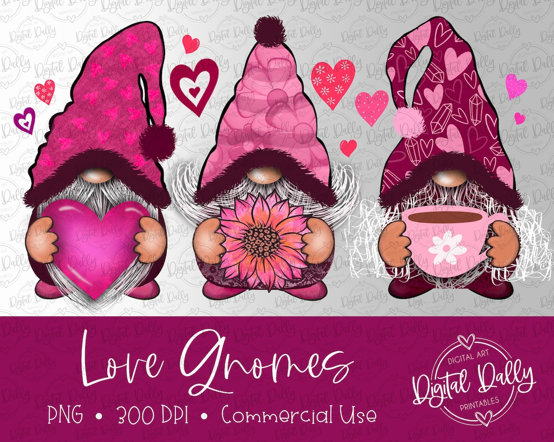 Valentines Day Gnomes Png Sublimation Design, Valentine's Day Gnome Png ...