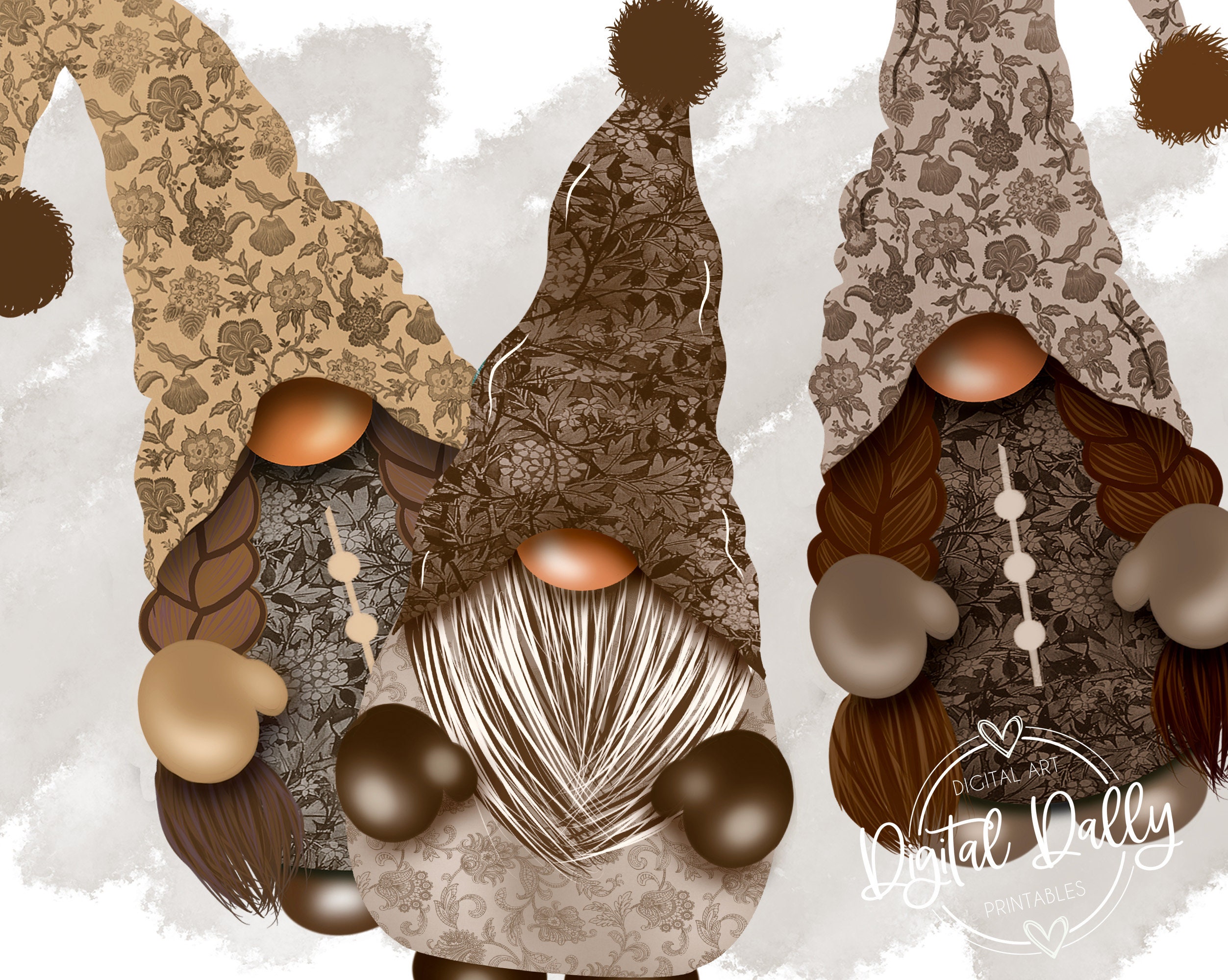 Scandinavian Gnomes, Nordic Clipart, Gnome Clipart PNG Bundle, Gonk ...