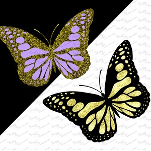 Gold Glitter Butterflies Clipart, Colorful Butterflies, PNG, Pastel ...