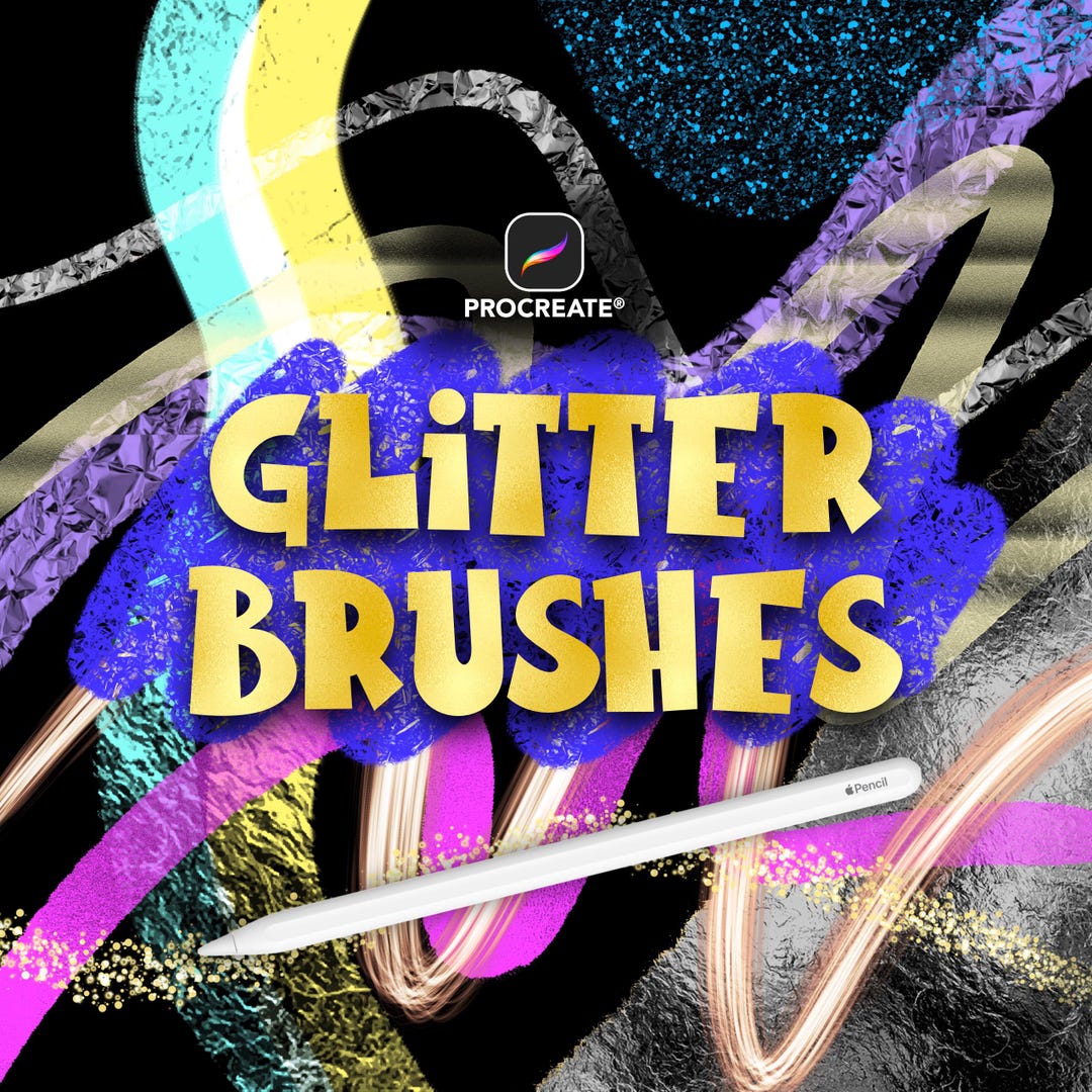 Procreate Glitter Brushes, Metallic Brushes, Glitter Effect, Bokeh ...