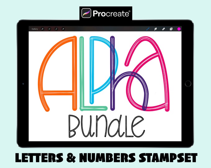 Procreate Brushes, 26 Alphabets Brush Stamp Procreate, Procreate Letter ...