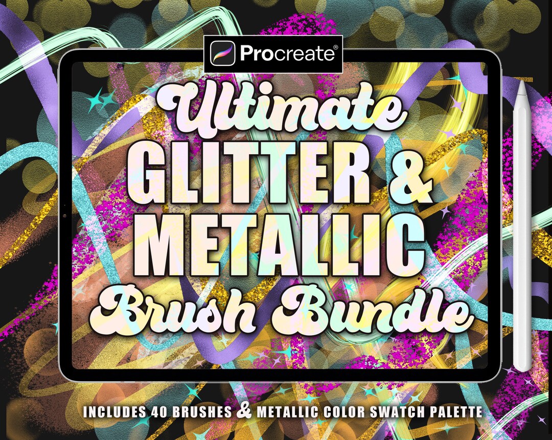 Procreate Glitter Brushes, Metallic Brushes, Glitter Effect, Bokeh ...