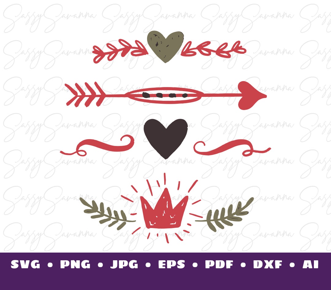 Love Scrolls SVG, Valentine's Day Art, Digital Download, Clipart ...