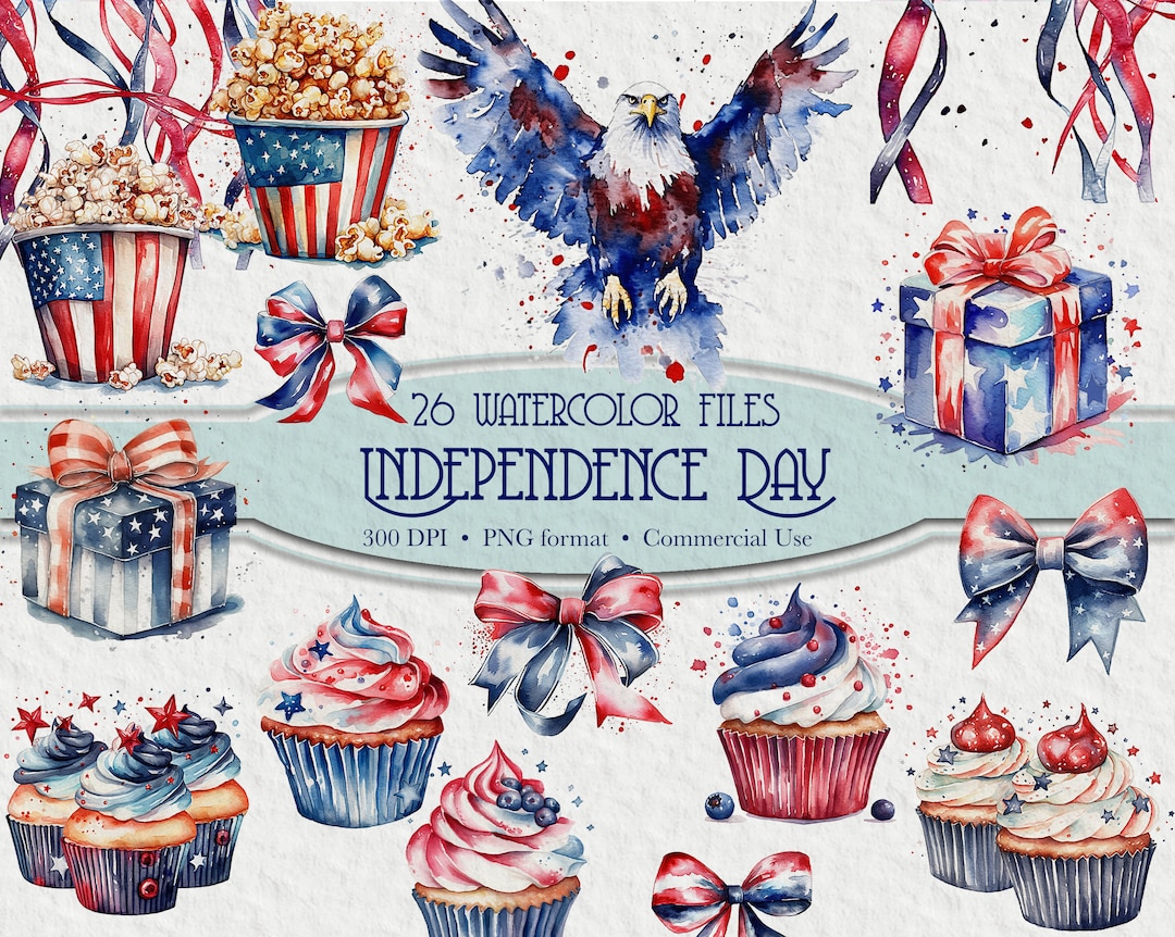 Independence Day Clipart, July 4, Eagle Art, Red, White and Blue, 4th ...