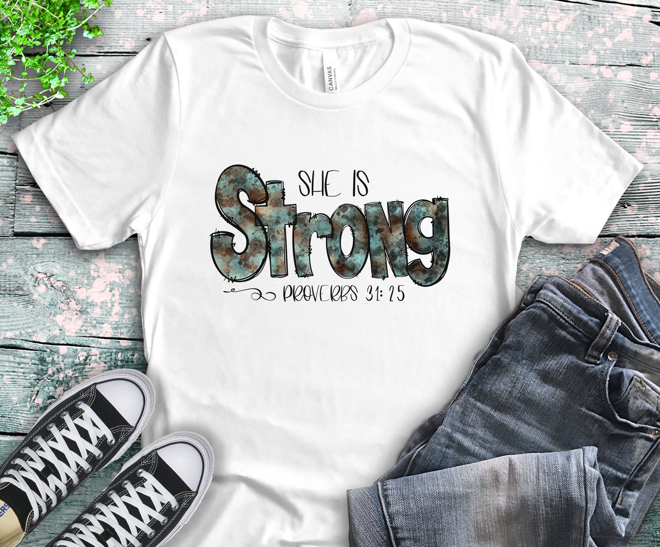 She is Strong, PNG Files for Sublimation Printing, Proverbs 31:25 ...