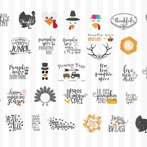 Thanksgiving SVG Bundle, Thanksgiving Clipart, Turkey Day, Give Thanks ...