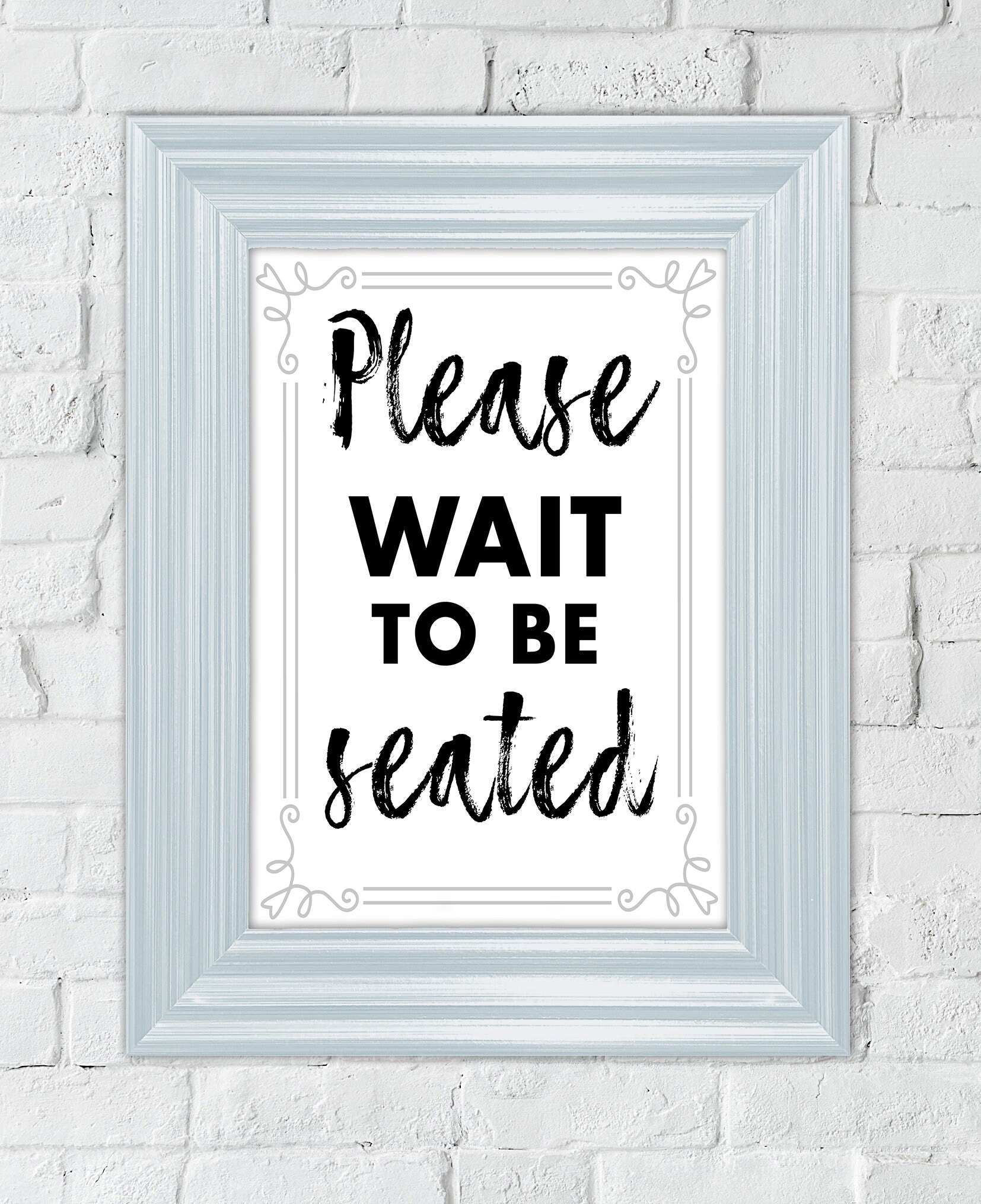 Please Wait to Be Seated Digital Print, Downloadable, Restaurant Sign ...