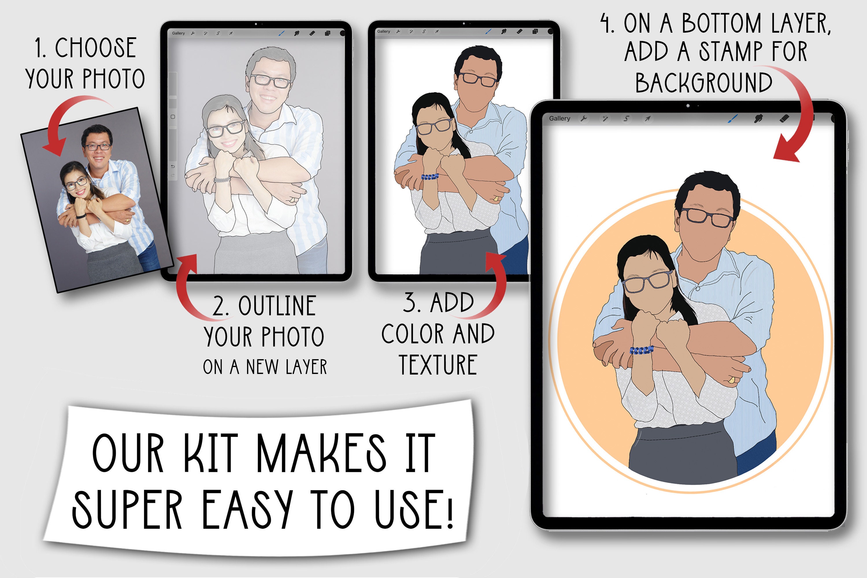 Faceless Portrait Creator Procreate Brush Set 120 Brushes - Etsy