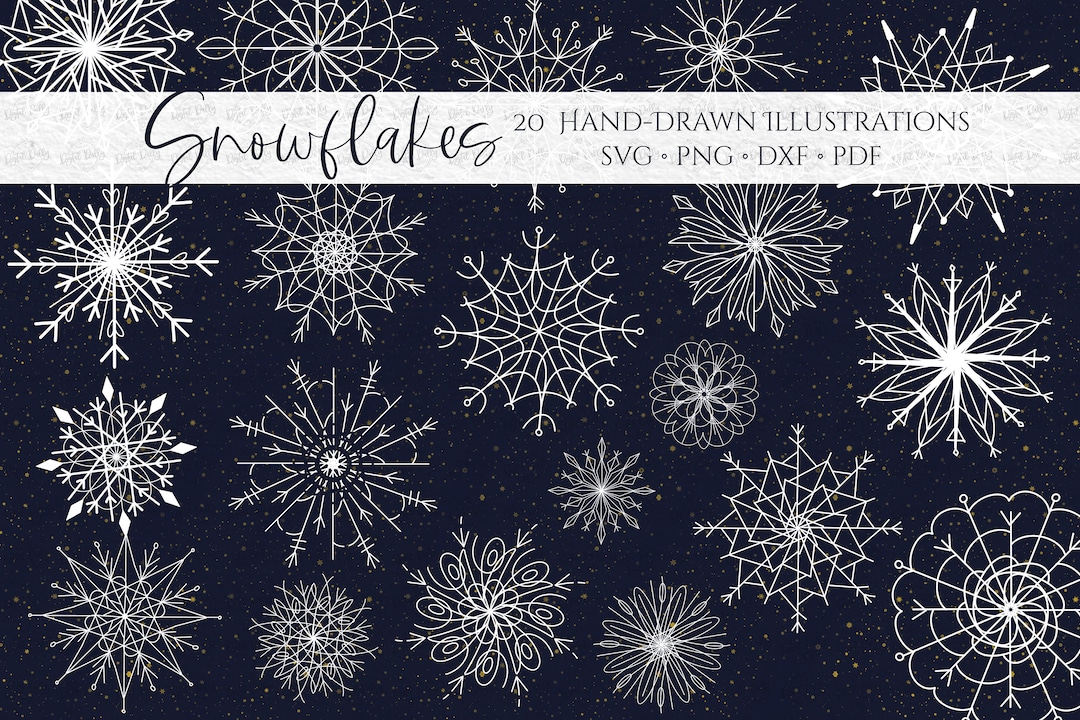 Snowflake SVG - Winter Snow Bundle, Snowflake Clipart for Commercial ...