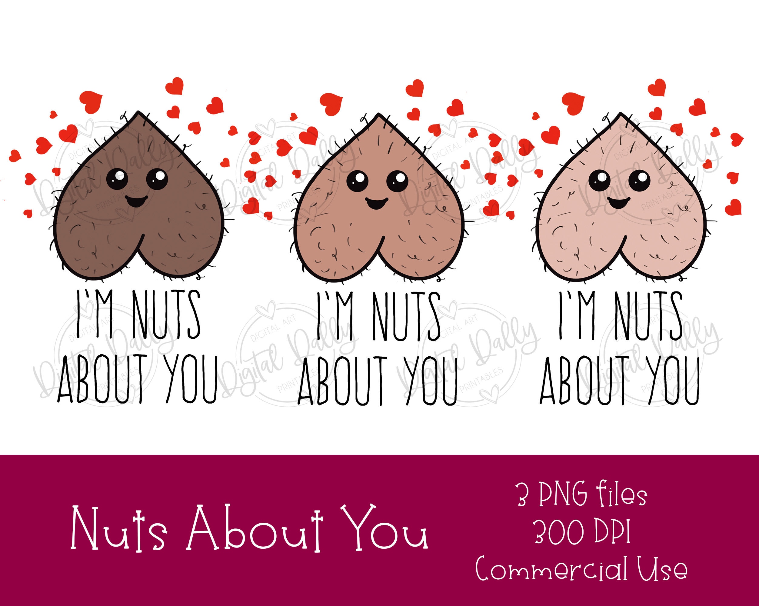 Nuts About You Png Adult Valentines Day Card, Valentines Day Cartoon ...