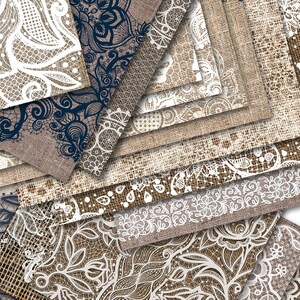 Burlap and Lace Digital Paper, Rustic Wedding Textures (JPG) - Etsy
