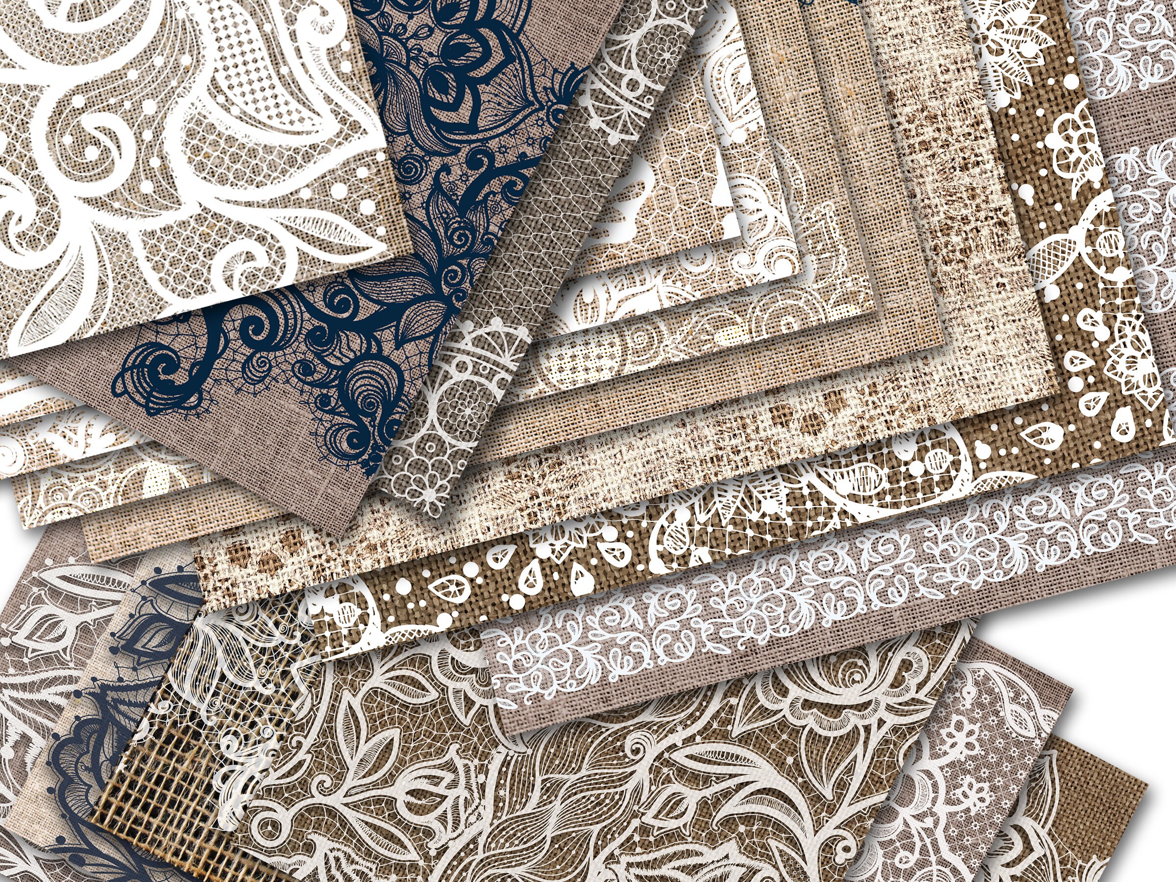 Burlap and Lace Digital Paper Burlap Design Vintage | Etsy