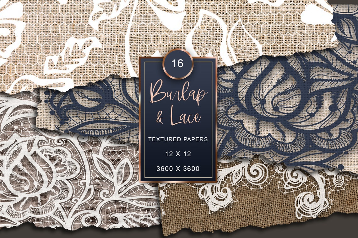 Burlap and Lace Digital Paper, Rustic Wedding Textures (JPG) - Etsy