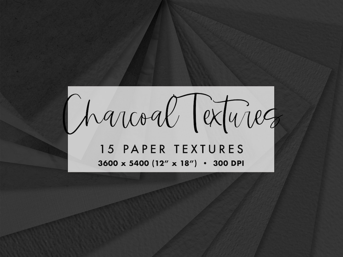 Charcoal Paper Textures Digital Paper Vintage Dark Gray | Etsy