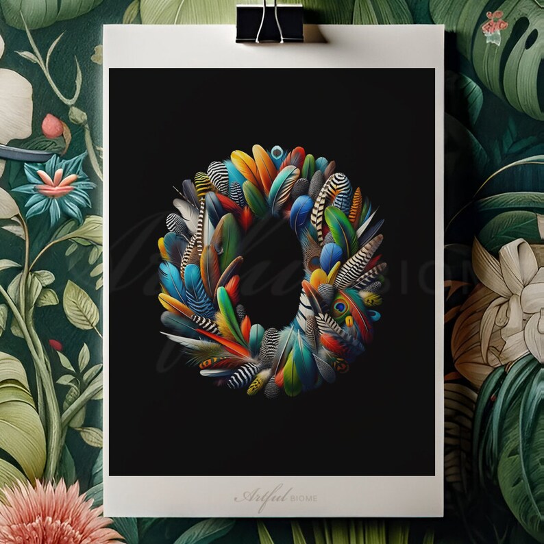 Instant Download Capital Letter O Nature Inspired Vibrant Printable O ...