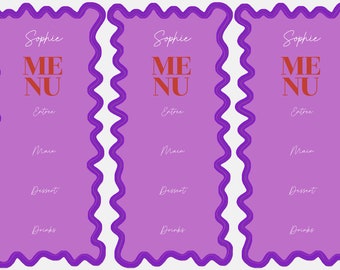Wavy Border Menu - Etsy