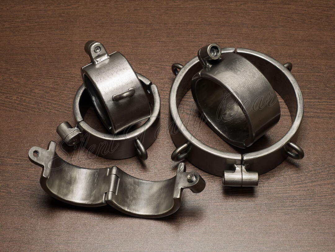 Very Heavy Set of 5 Steel Shackles irons for BDSM Play. Metal ...