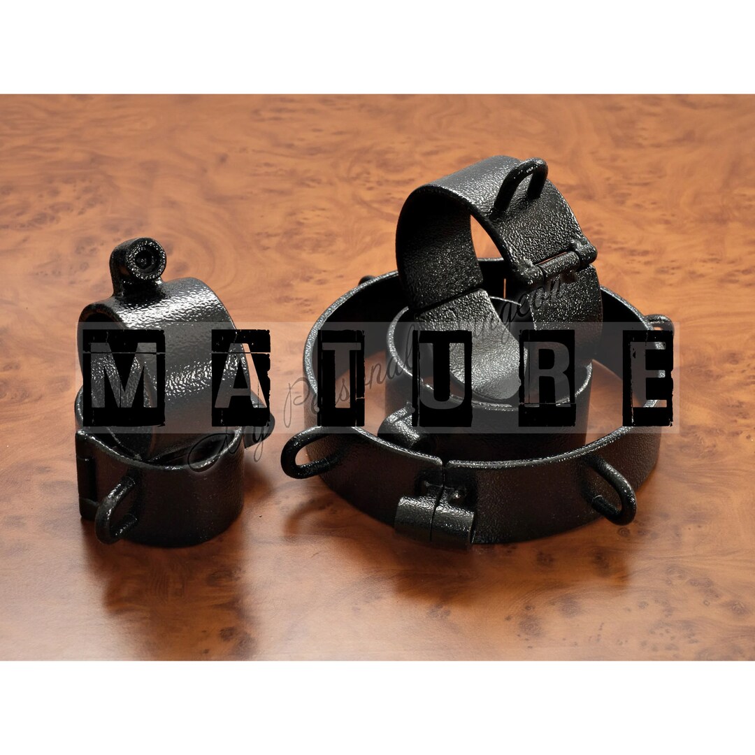 BDSM Heavy Steel Shackles (1.6" Wide). Metal Restraints. Custom Dungeon ...