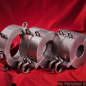 Ultra Heavy Punishing Steel Shackles For Neck Wrists And Ankles Custom