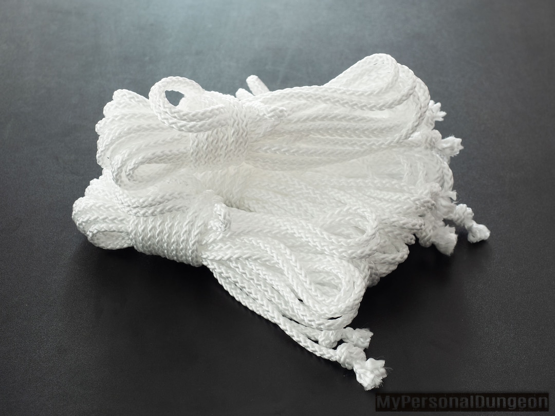 White Bondage Rope for Shibari and BDSM Play - Colorful Nylon ...