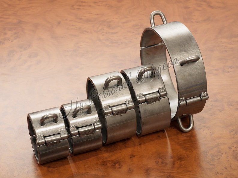 BDSM Heavy Steel Shackles (1.6" Wide). 8 Attachment Loops & Omega ...