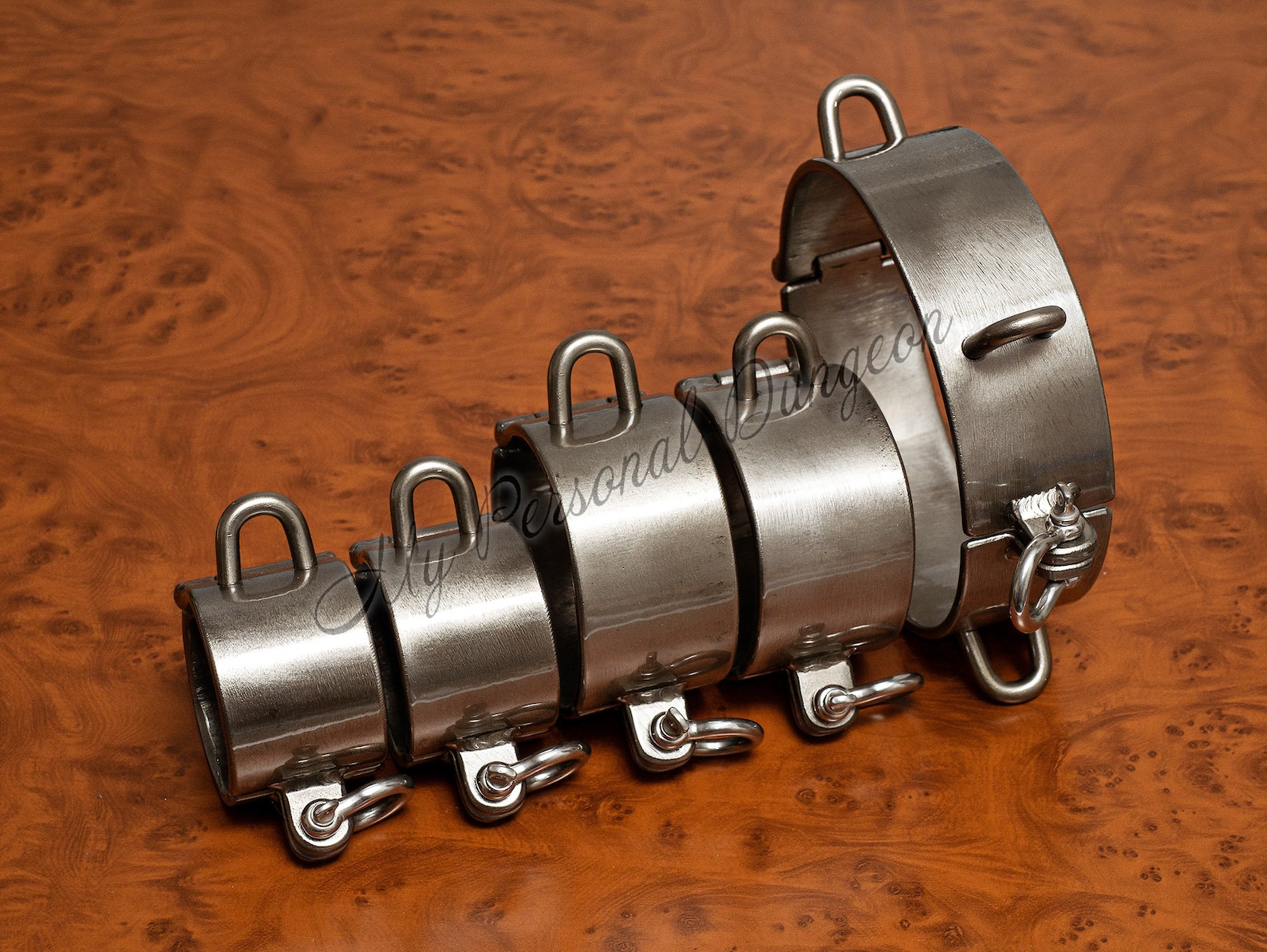 BDSM Heavy Steel Shackles (1.6" Wide). 8 Attachment Loops & Omega ...