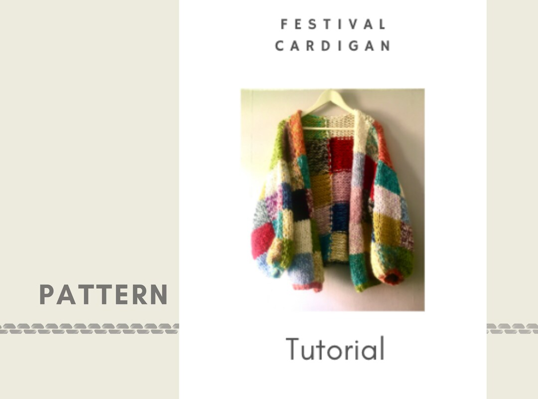 PATTERN ONLY Patchwork Cardigan Festival Knit - Etsy