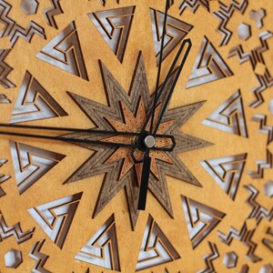 Wooden, Multilayered Laser Cut Wall Clock With Numbers Coming in ...