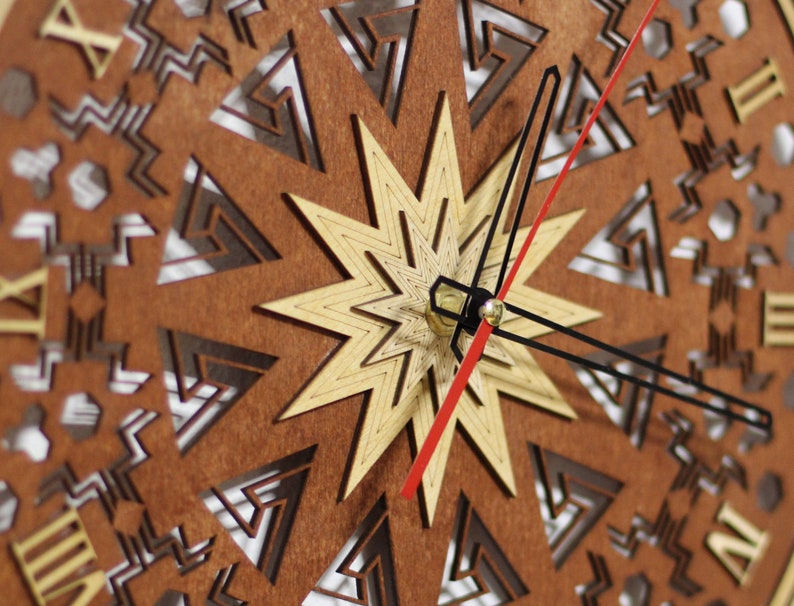 Wooden Multilayered Laser Cut Wall Clock With Numbers Coming - Etsy