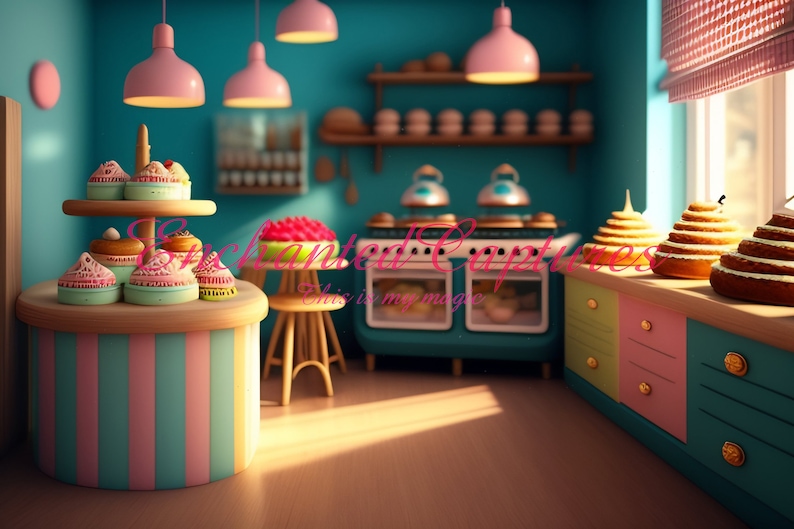 Lovely Little Bakery Backdrop for Kids Digital Background - Etsy