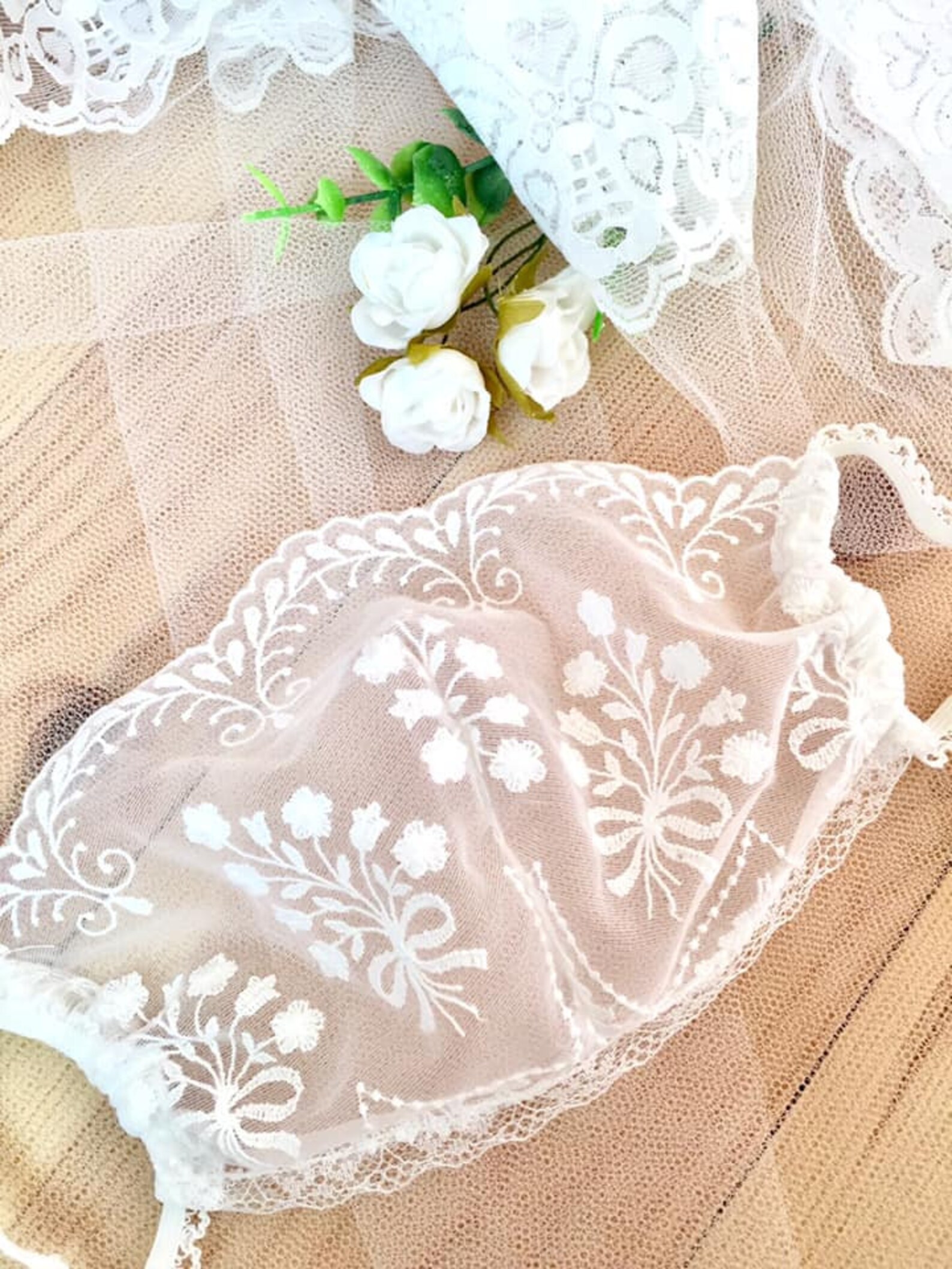 White Lace Mask Wedding Face Mask Bride Face Mask | Etsy