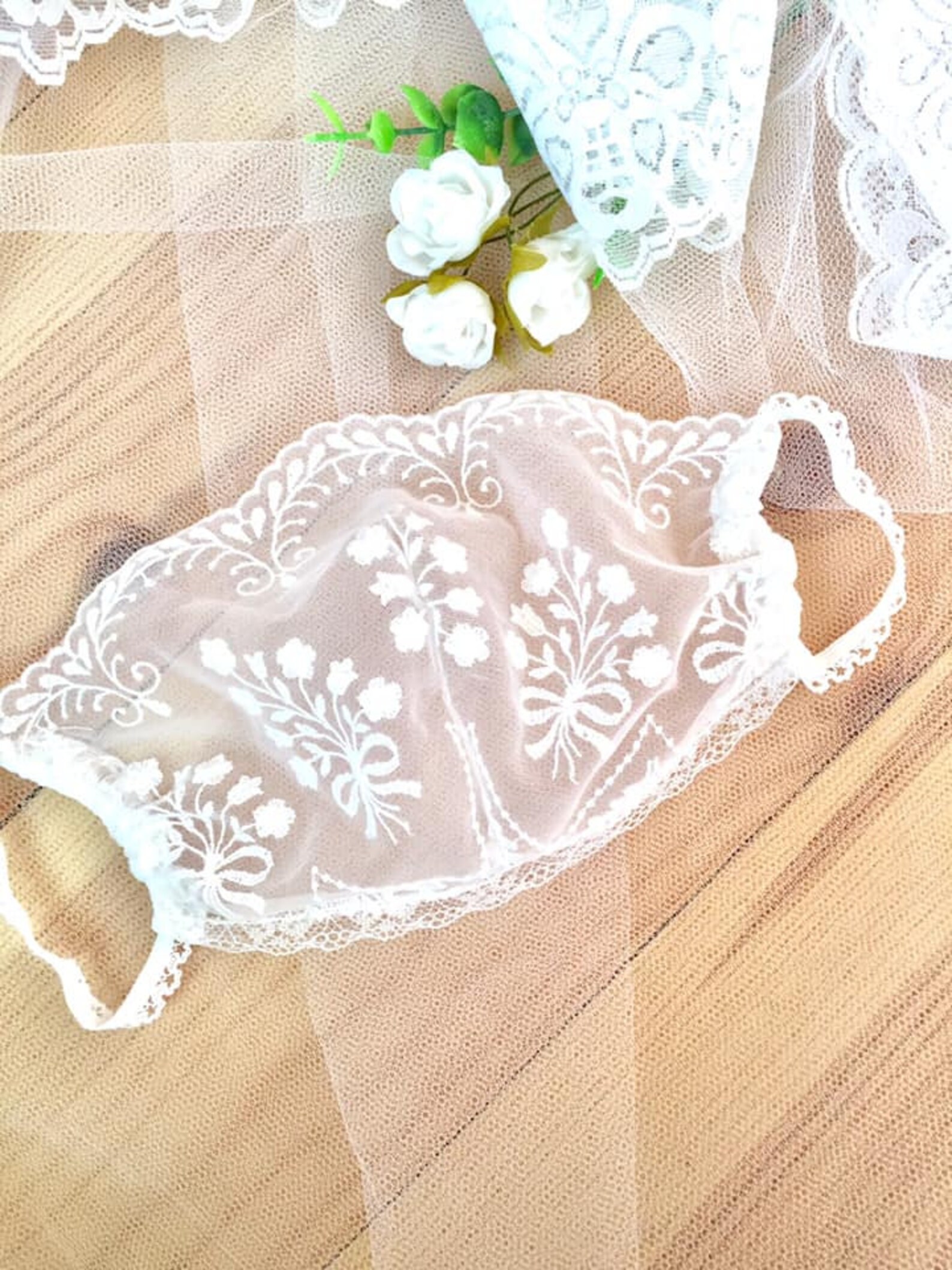 White Lace Mask Wedding Face Mask Bride Face Mask | Etsy