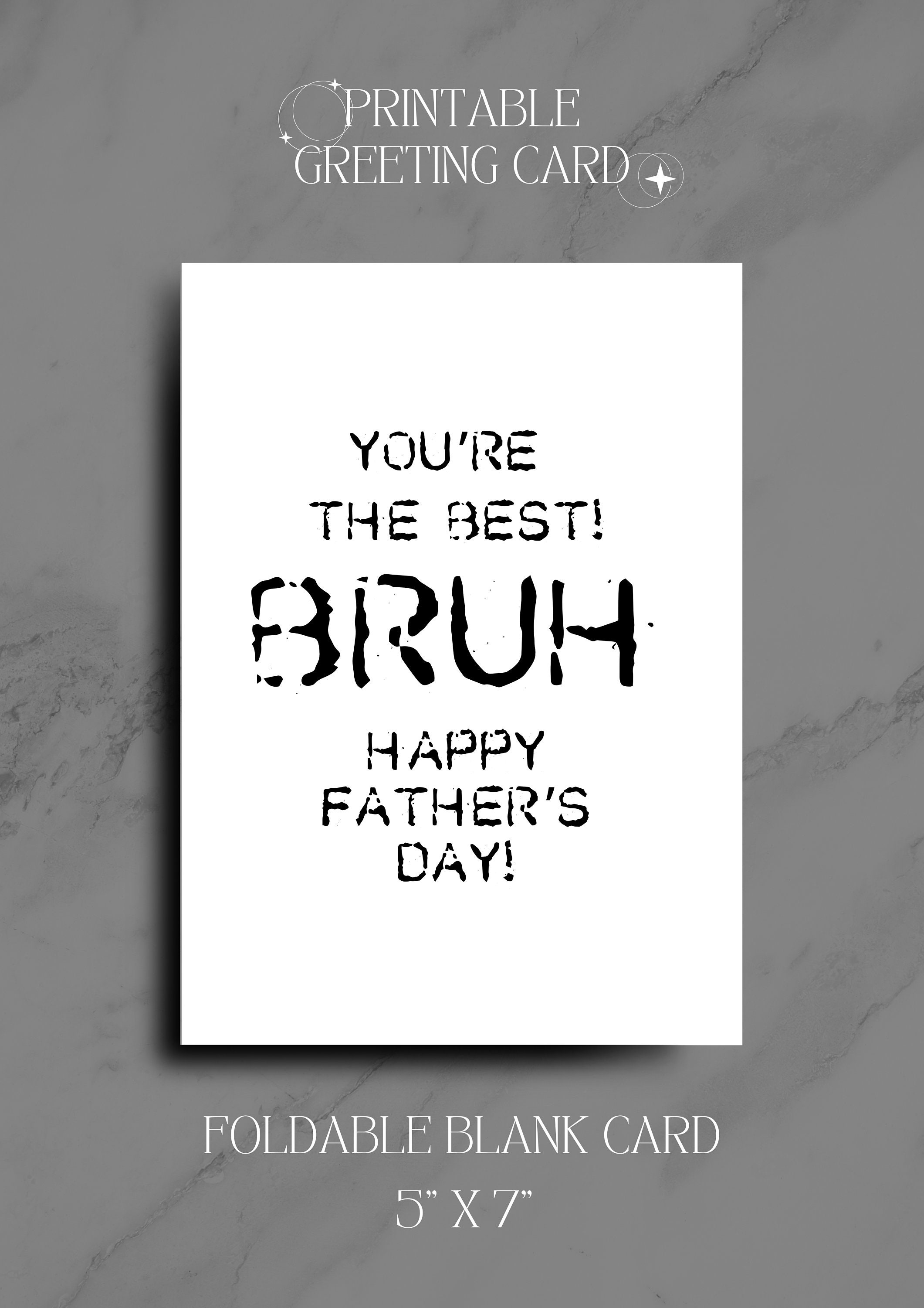 Happy Father's Day BRUH Printable Greeting Card Downloadable for Dad ...