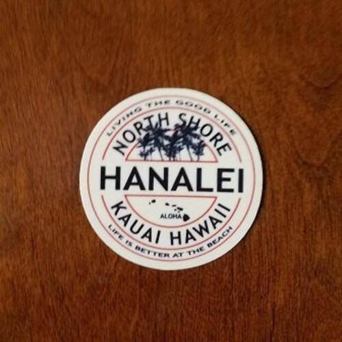 Hanalei Vinyl Sticker Indoor/outdoor Use 3 Inch - Etsy