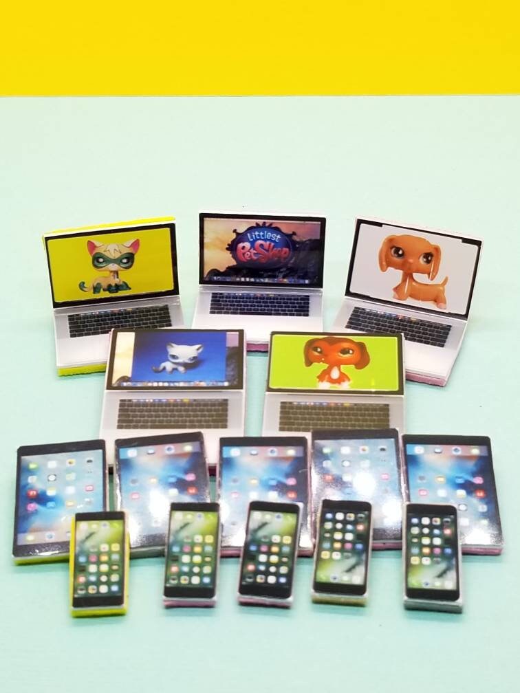Littlest Pet Shop Laptop Tablet Phone 15 Pcs Lot Custom Accessories for ...