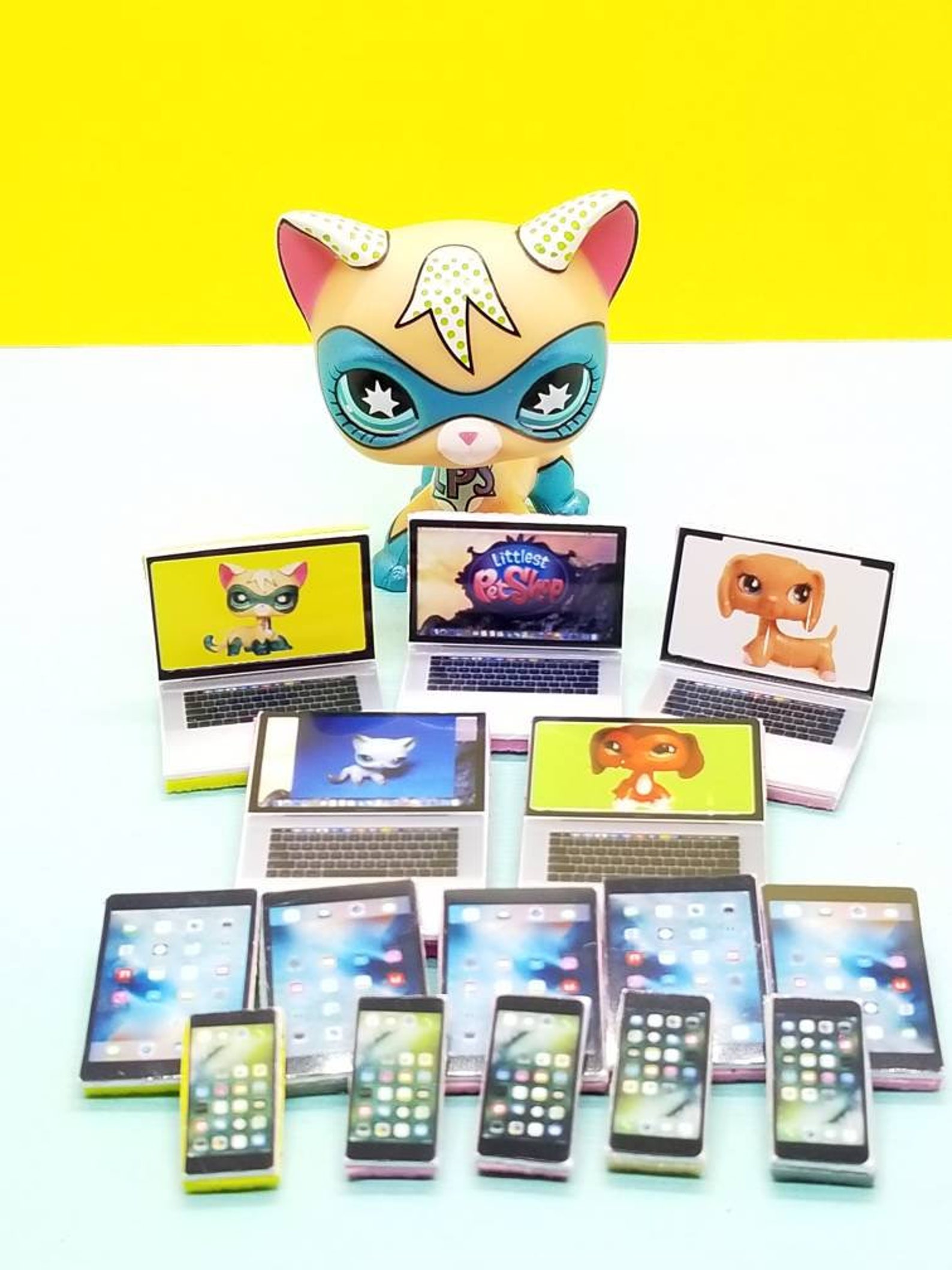 Littlest Pet Shop Laptop Tablet Phone 15 Pcs Lot Custom Accessories for ...
